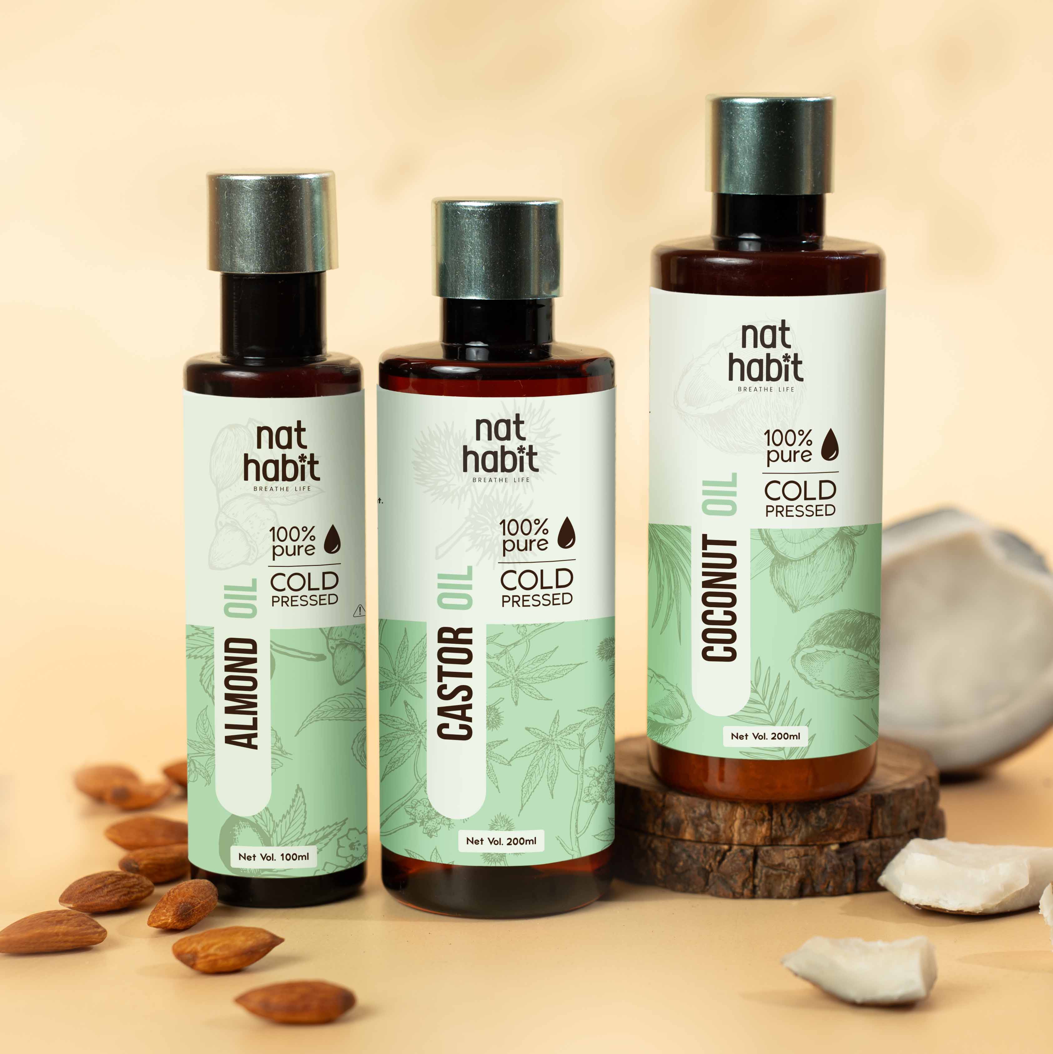 Pure Cold Pressed Oils-Nat Habit - 100% Natural & Fresh Made, Ayurvedic
